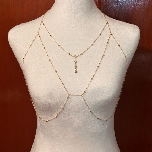 Unbranded | Jewelry | Golden Chest Chain Body Chain Sexy Bikini Chain Shiny Body Chain Jewelry ...